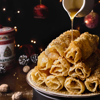 Authentic Greek Diples - Fried Pastry With Honey Syrup And Walnuts ...